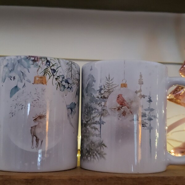 Evergreen Forest Mug, Ceramic Tree Cup for Hot Chocolate, Woodland Mug ...