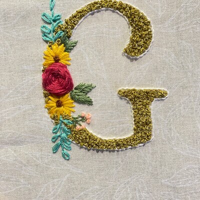 Floral Alphabet Embroidery PDF Pattern, 6, Instant Digital Download ...
