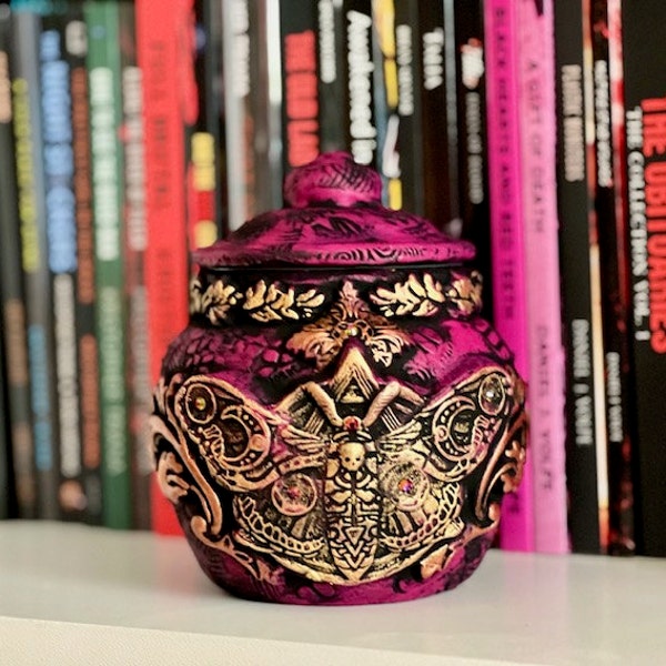 Deathshead Moth Apothecary Jar Potion Bottle / Gothic Home Decor Wiccan ...