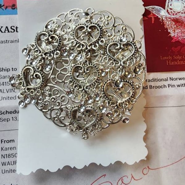 Solveig - Traditional Norwegian Filigree Scroll Sølje Style Necklace ...