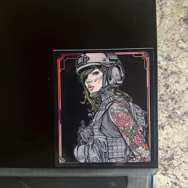 Valiant Warrior Female Soldier Sticker - Empowerment and Strength - Etsy