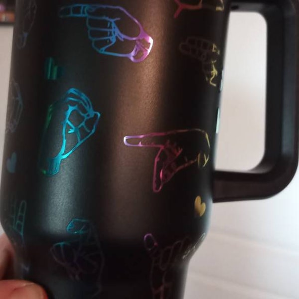 American Sign Language (ASL) Laser Engraved Wrap on Your Choice of a ...