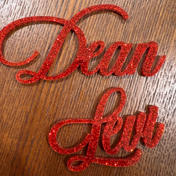 Custom Color Laser Cut Cursive Wedding Name Wording Place Card Cut Outs ...