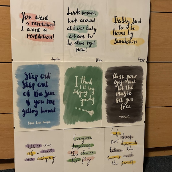 Musical Theatre Prints, Broadway Prints, Musical Quote Posters, Musical ...