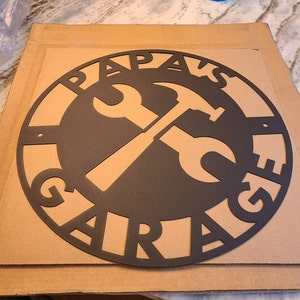 Personalized Fathers Day Sign for Dad Papas Work Shop Metal | Etsy