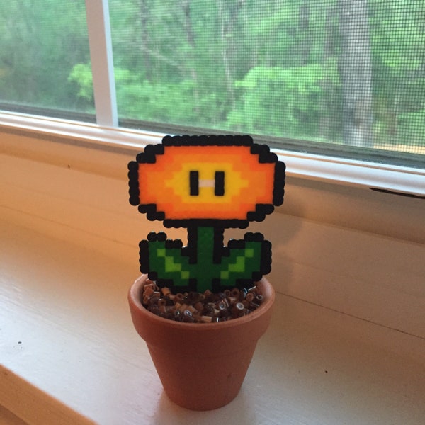 Fire and Ice Mario Flowers | Mario Plant | Video Game Decor |potted ...