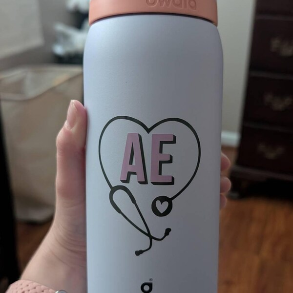 Custom Nurse Sticker, Nurse Monogram, Double Layer Monogram, 3D Shadow ...