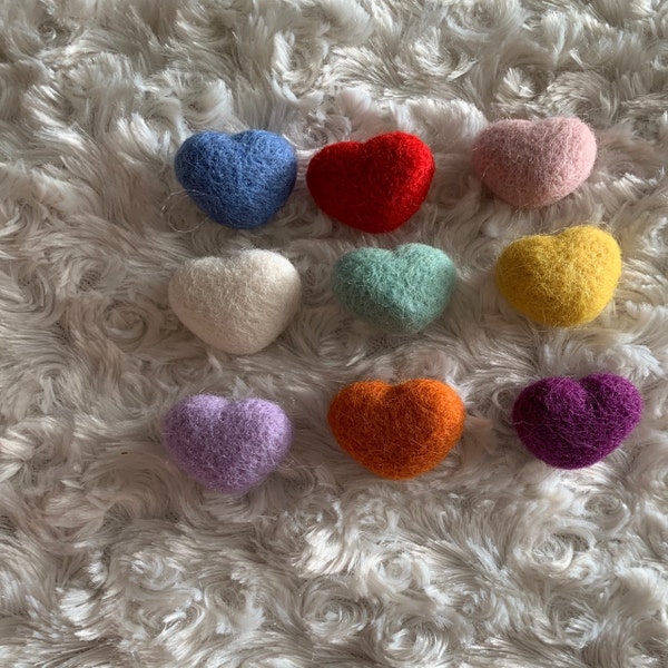Newborn Felted Hearts Set, Newborn Valentine's Heart Props, Newborn ...