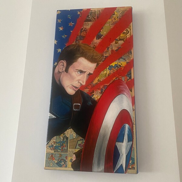 Real American - 50" X 32" Original Oil Painting of Hulk Hogan on ...