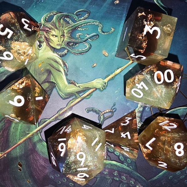 Earthtones - Nature Dice, Druid Dice, Ranger Dice, Handmade Resin Sharp ...