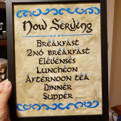 Now Serving Cross Stitch Pattern Hobbit Menu Instant Download PDF ...