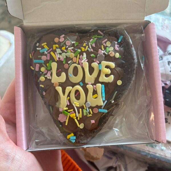 Mini Heart Brownie Slab / Postal Brownies / Letterbox Brownies / Love ...