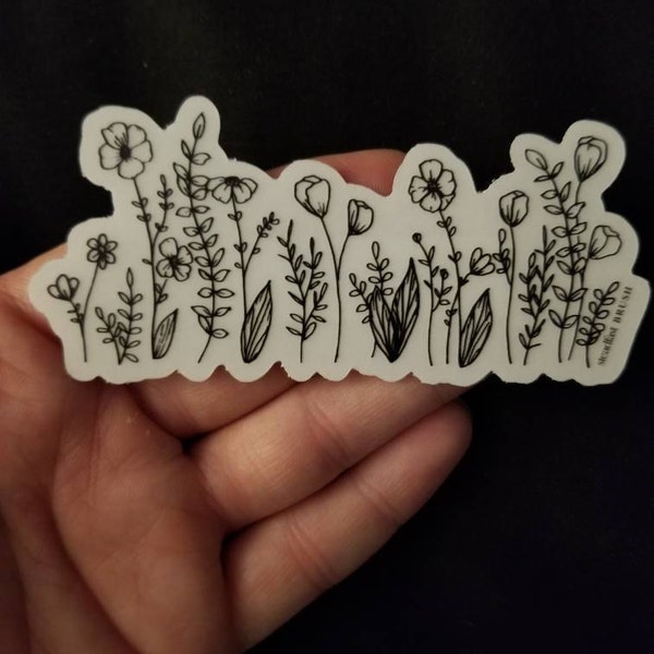 Wildflower CAR DECAL | Flower Window Sticker, Wildflower Car Vynal ...