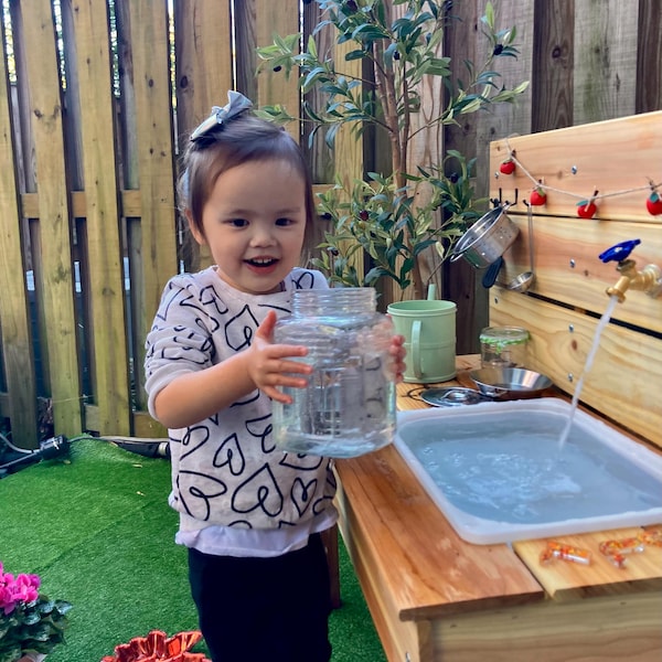 Mud Kitchen, Water Sand Table, Sensory Table, Ikea Flisat, Ikea Trofast ...