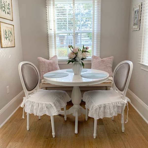 Luxury Chair Cover, Ruffled Linen, Dining Chair Covers, Slipcover ...