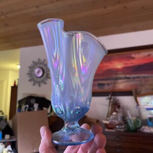 Fenton Blue Bells Hand Painted Hobnail Candy Dish Vintage Delicate 6 ...