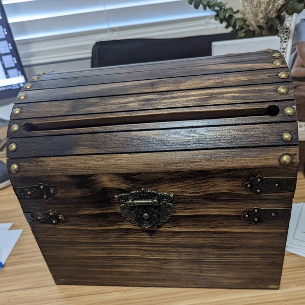 Boho Wedding Card Box, Rustic Card Box With Slot, Bridal Shower Card ...