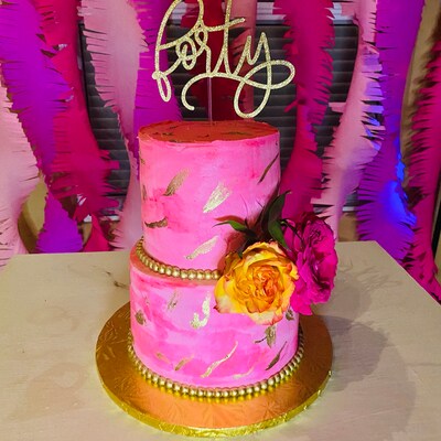 Forty Cake Topper, Milestone Birthday Cake Topper, Glitter Party ...