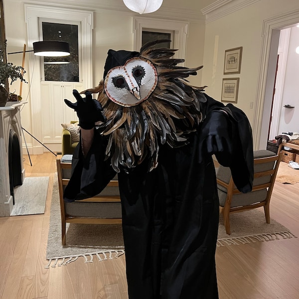 Barn Owl Masks for Halloween Costume, Creepy Adult Masquerade, Animal ...
