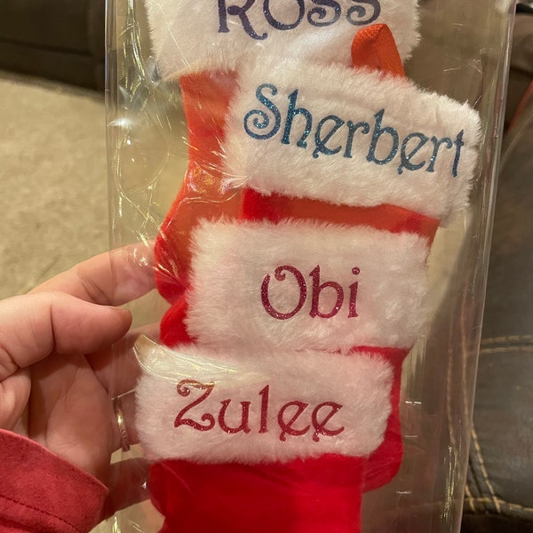 Personalized Mini Christmas Stockings, Plush Traditional Mini Stocking ...