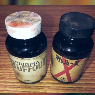 Fallout 4 Inspired Unofficial Weathered Buffout Glass Bottle Container ...