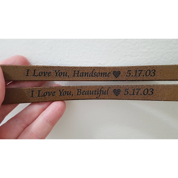 Personalized Leather Bracelet Engraved Your Custom Hashtag Bracelet ...