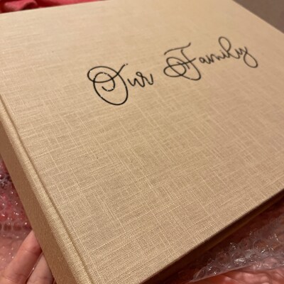 12x12 Linen Personalized Scrapbook Album, Rustic Family Photo Album ...