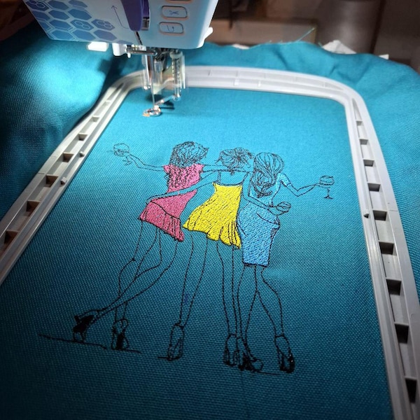 Girls Embroidery Design, Best Friends Girlfriends and Party Motif ...