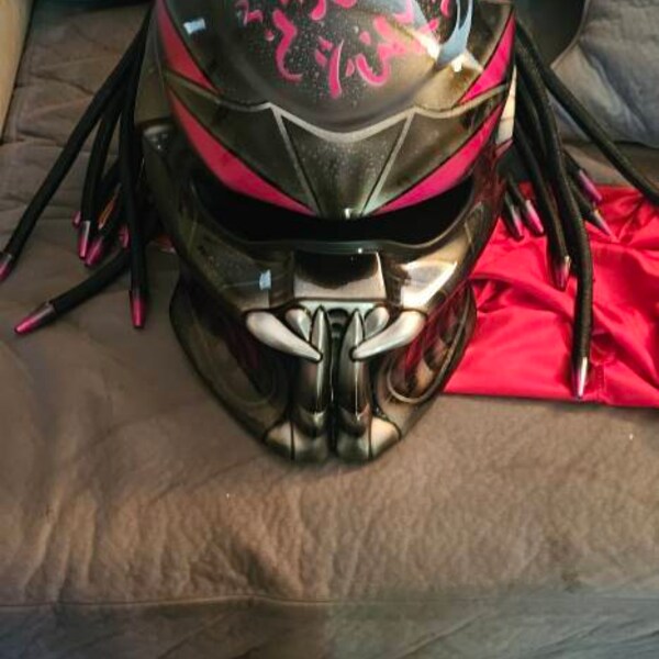 Custom Predator Motorcycle Helmet Black Mamba Style (DOT and ECE ...