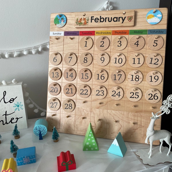 Home Calendar "from Jennifer" -- Wooden Perpetual Calendar - Etsy