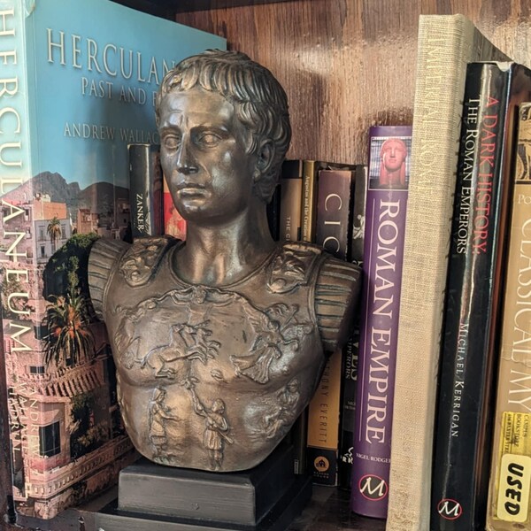 Bust of Caesar Augustus. Bronze Patina. 28.5 Cm (11.22 Inches ...