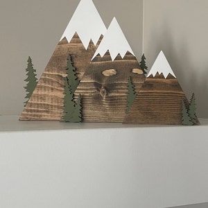 Wooden Mountain Decor, Nursery Decor, Rustic Wedding Table Numbers ...