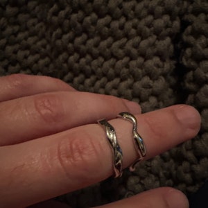 Melted Drip Silver Ring, Liquid Metal Dripping Ring for Women ...