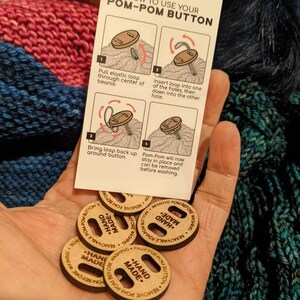 Pom-pom Buttons for Use With Faux Fur and Yarn Pom Poms That - Etsy