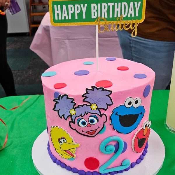 Happy Birthday Street Sign Personalized Happy Birthday Cake Topper ...