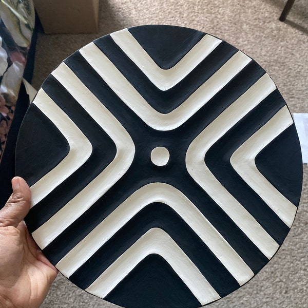 Black & White Imigongo Rwanda Painting/ African Handcraft Wall Decor ...