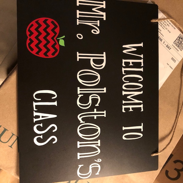 Teacher Chalkboard Sign, Personalized Hanging Chalkboard Sign ...
