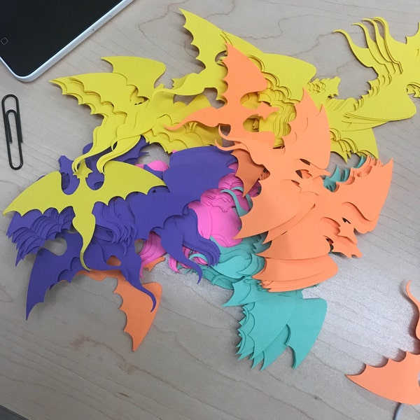 25 Pack - Paper Dragon Shapes, Paper Dragons Cut Out, Dragon Die Cut ...