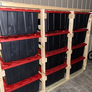 DIY Tote Rack Plans for the HDX 27-gallon Bins Sold by Home Depot 6 ...