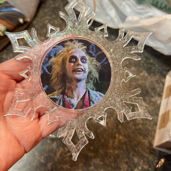 Horror Christmas Snowflake Ornament - Beetle Juice - Halloween ...