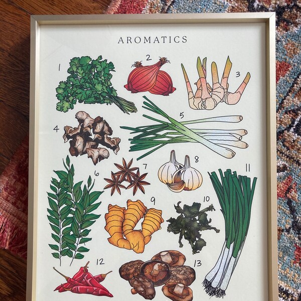Asian Cooking Aromatics Poster Print | Cooking Illustration | Digital ...
