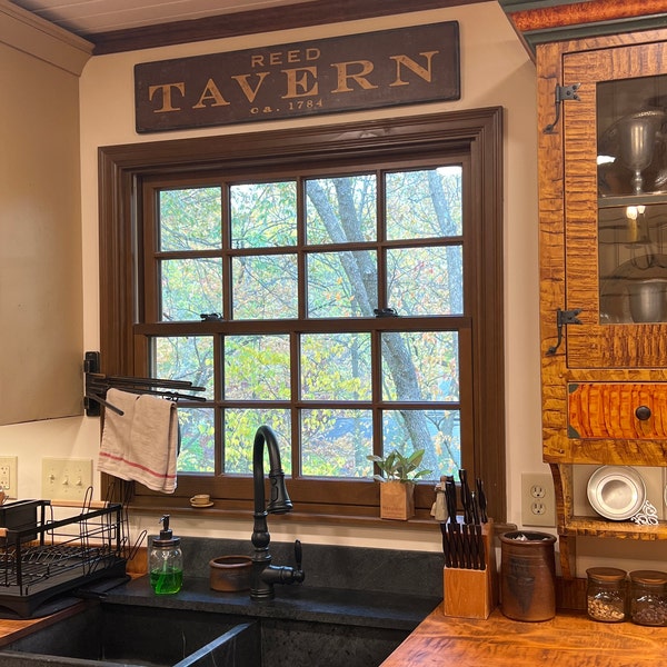 Personalized Rustic Tavern Wood Sign Antique Style - Handmade Wooden ...