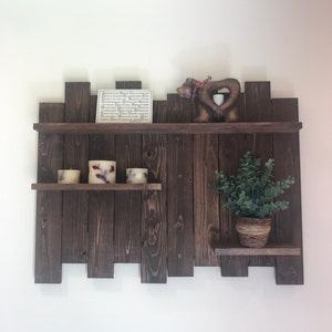 Rustic Pallet Shelf, Wood Shelf, Pallet Wall, Large Rustic Wood Shelves ...