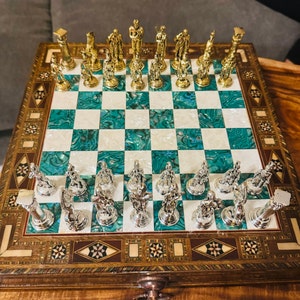 Chess Board With Figures Custom Chess Set for Husband Valentines Gift ...
