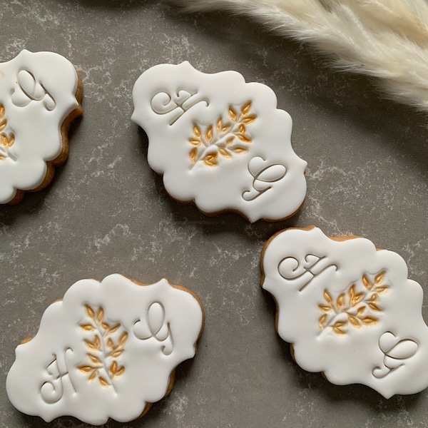 Calligraphy Monogram Cookie Stamp or Fondant Embosser Alphabet Stamp ...
