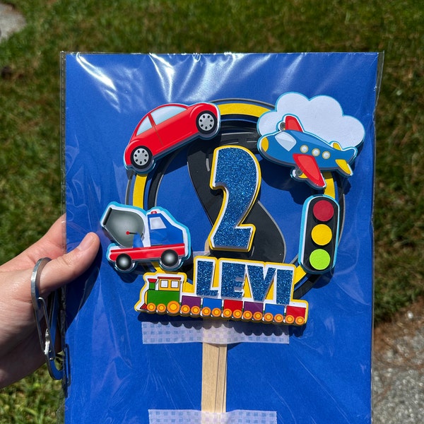 Transportation Cake Topper, Vehicle Cake Topper, Car Train Plane Cake ...