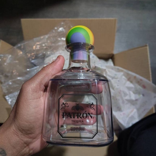 Patron Replica Reusable Bottle With Rainbow Cork and Stickers. Patron ...