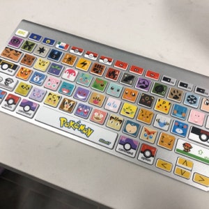 Pokemon keyboard Stickers Laptop keyboard Cover Vinyl MacBook | Etsy
