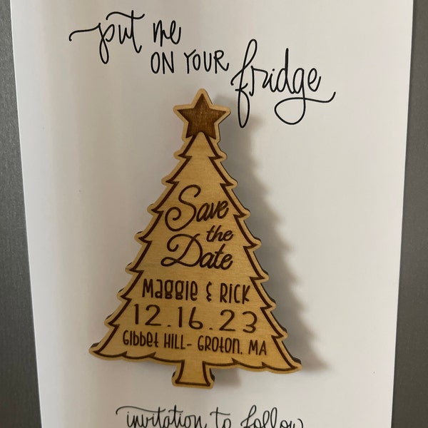 Save the Date Magnet Christmas, December Party Invitation, Christmas ...
