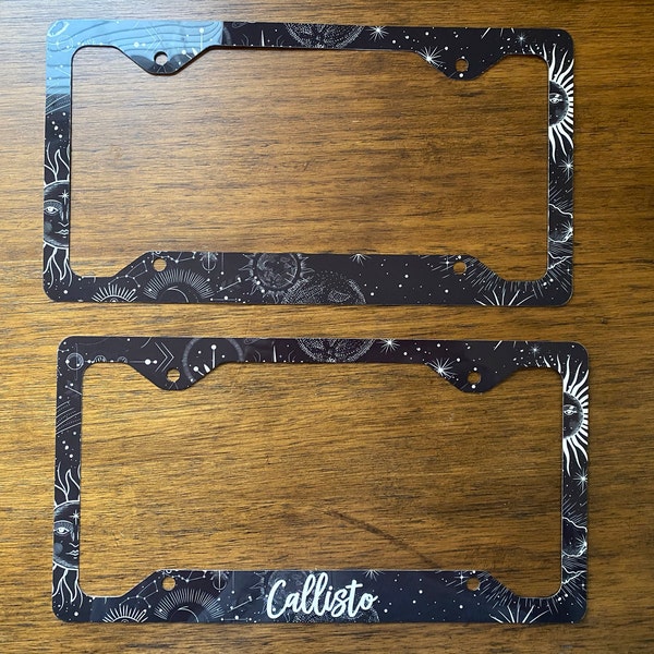 Celestial Pattern Sun and Moon License Plate Frame, Monogrammed License ...